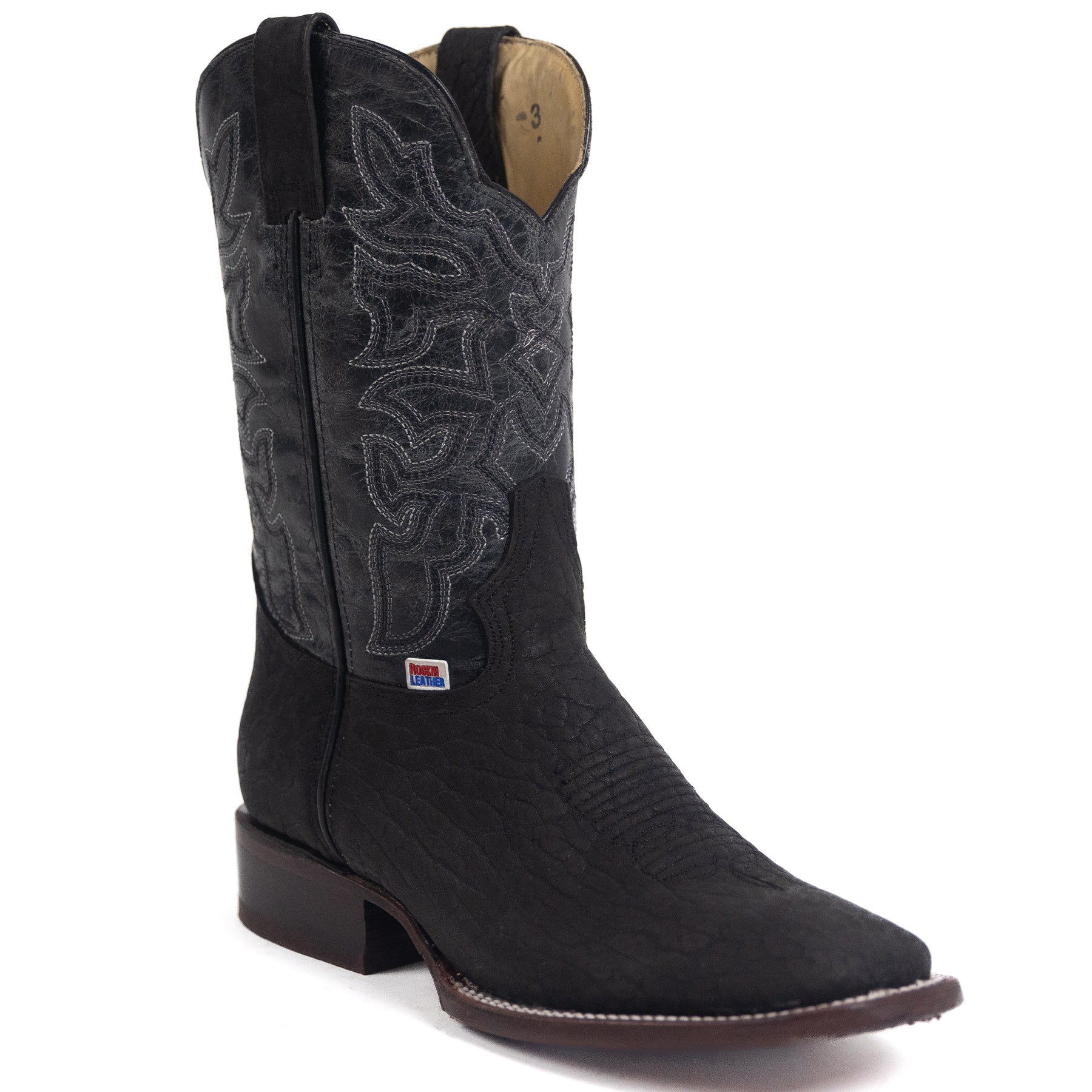 1246 - RockinLeather Men's Black Bull Shoulder Western Boot – D & D ...