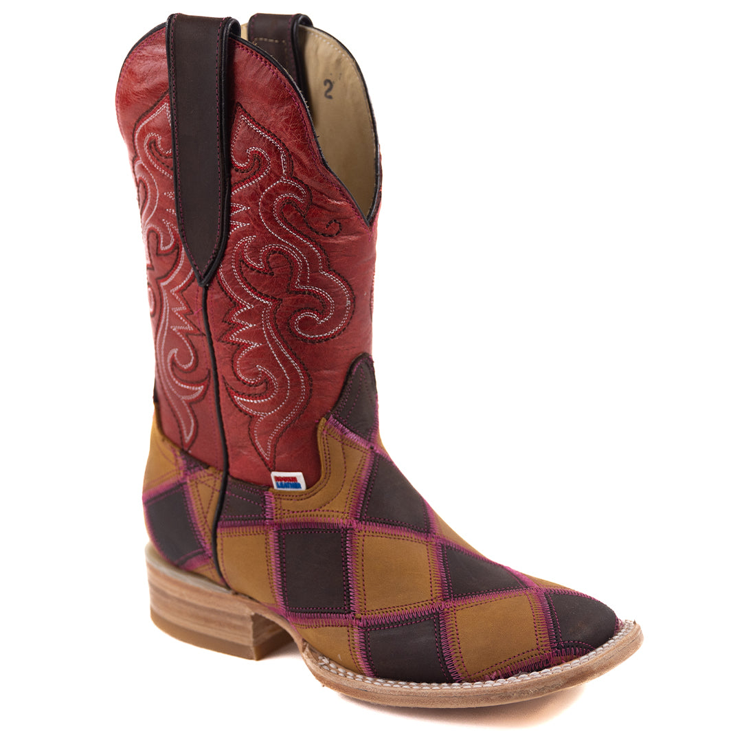 2203 - RockinLeather Women's Patchwork Square Toe Western Boot – D & D ...