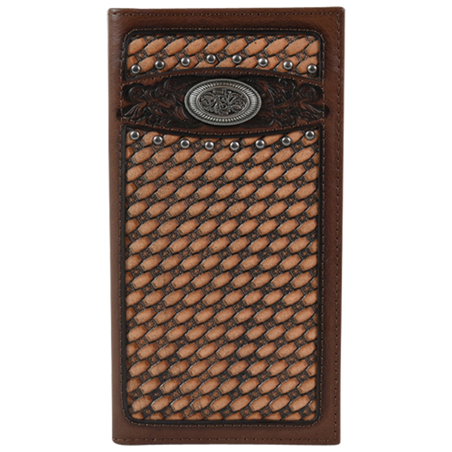 22054767W4 - Justin Rodeo Wallet Chestnut Basketweave – D & D Outfitters