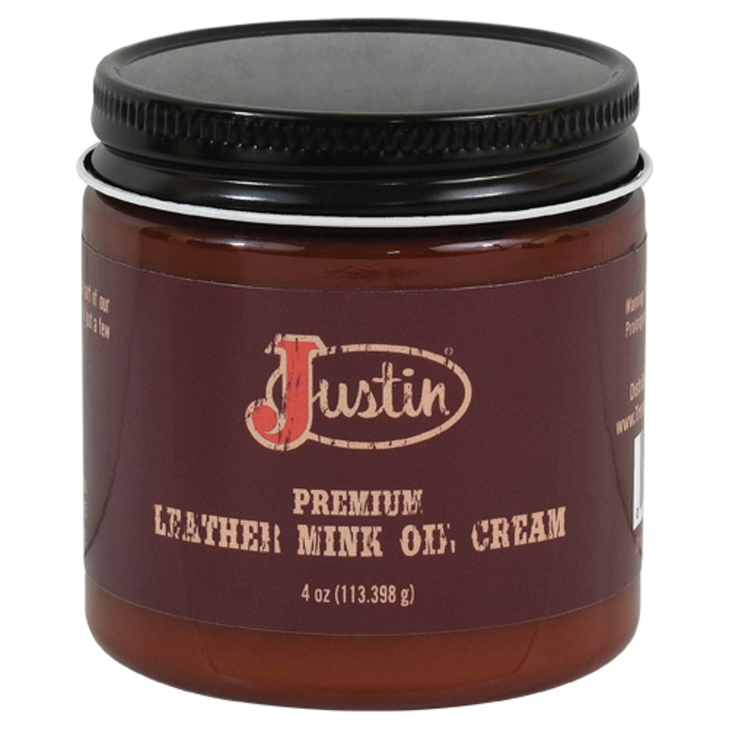 21005 - Justin Mink Oil Leather Cream 4 oz Jar – D & D Outfitters