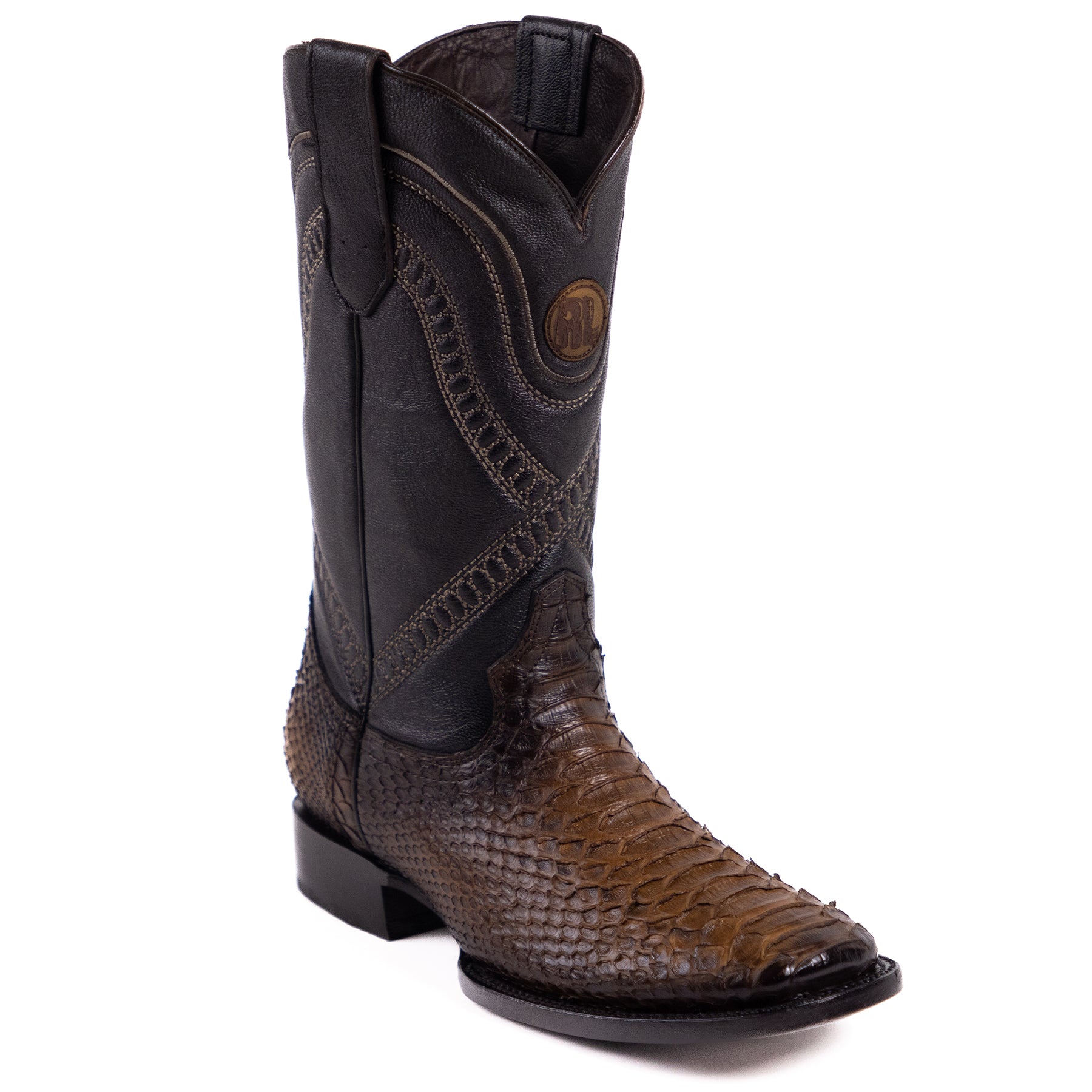 8012 - RockinLeather Men's Safari Python Square Toe Western Boot – D ...