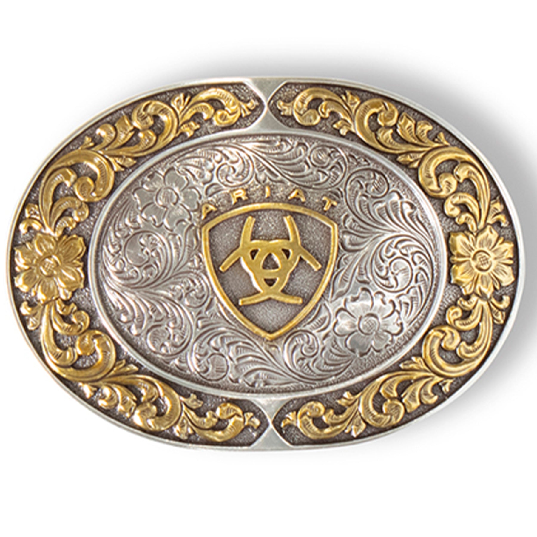 A37020 - Ariat Oval Buckle Smooth Edge Floral Emblem – D & D Outfitters
